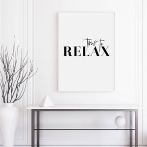 Time to Relax, Bedroom Decor, Instant Download, Printable Art ...