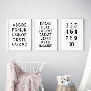 Set of 3 Printable Posters ABC Dream Play Explore Create - Etsy