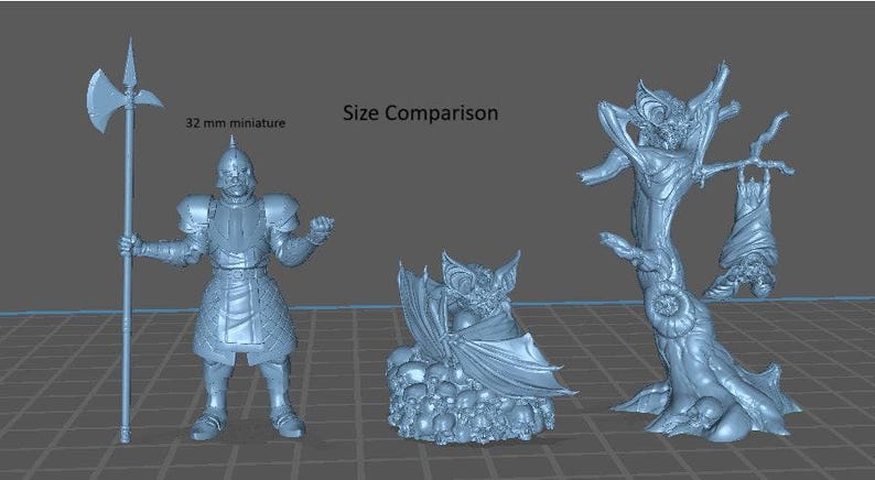 Vampire Bat Miniature Set: Giant Bat, 32mm Resin RPG Model, D&D ...