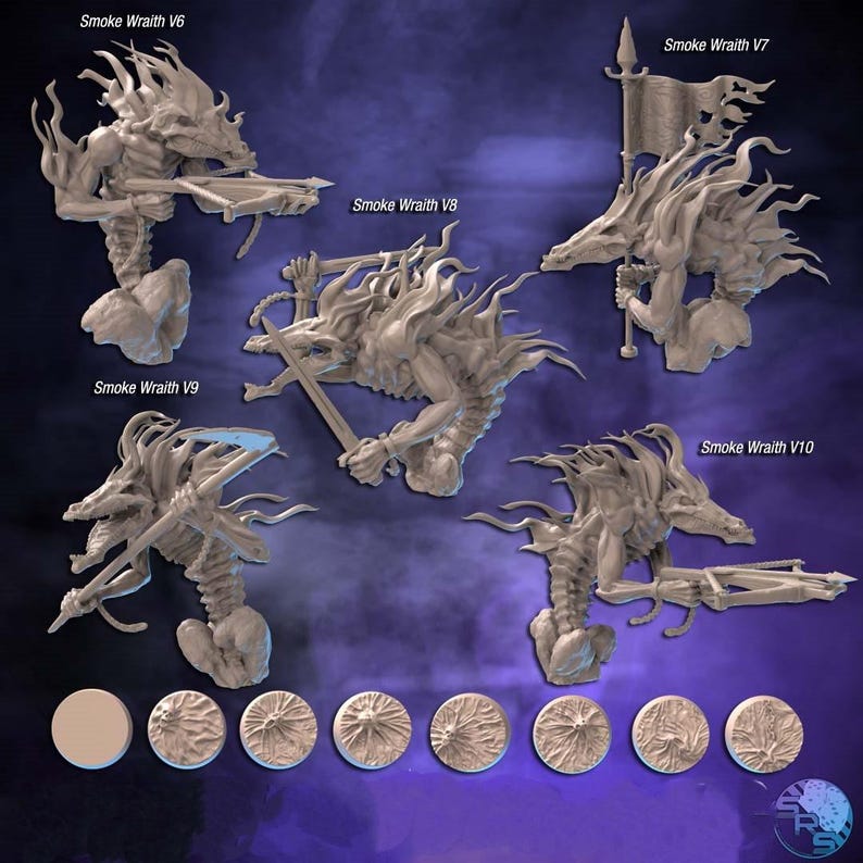 Smoke Wraith Miniature | Shade | Shadow Monster | Smoke Monster | Smoke ...