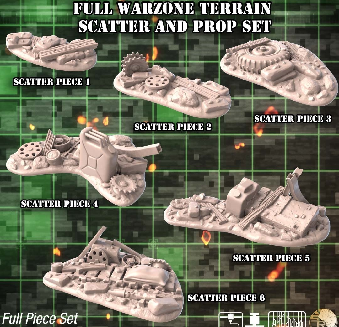 Warzone Terrain Set 1 | Battlefield Scatter Terrain | World War 2 ...
