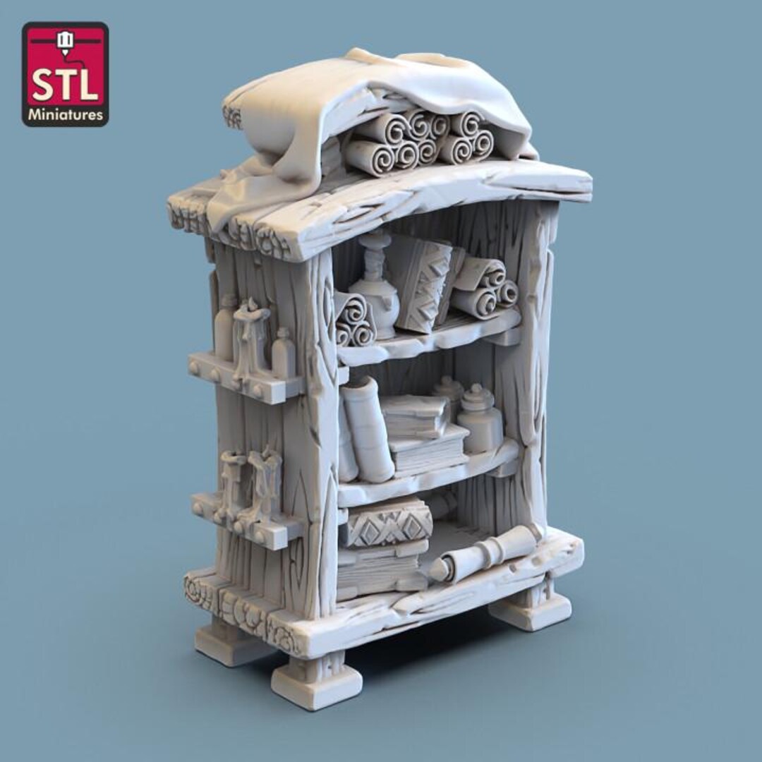 Bookshelf/library/desk/stool - Tabletop Terrain | Scatter Terrain ...