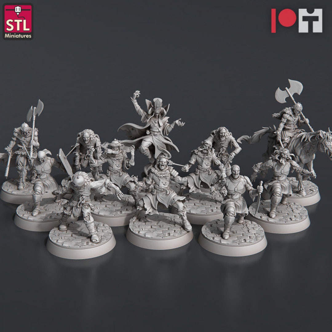 Zombie Miniature Set | Revenant | Mounted Zombie Knight | Undead ...