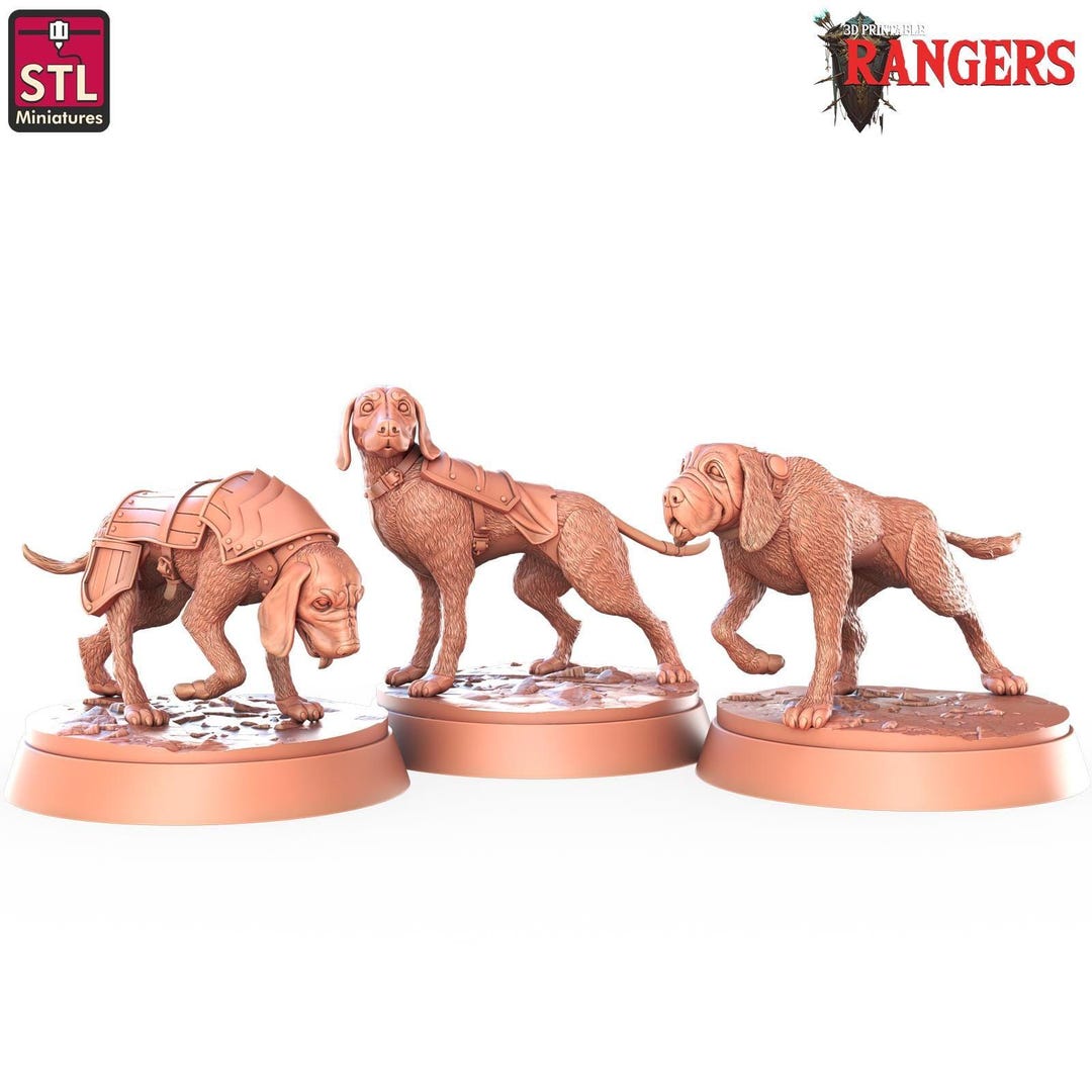 Dog/hound Familiar: Rangers of Shadow Deep Hound Miniature, 32mm Resin ...