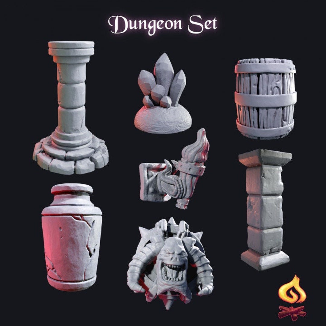 Dungeon Terrain/dungeon Miniatures/columns - Tabletop Terrain | Scatter ...