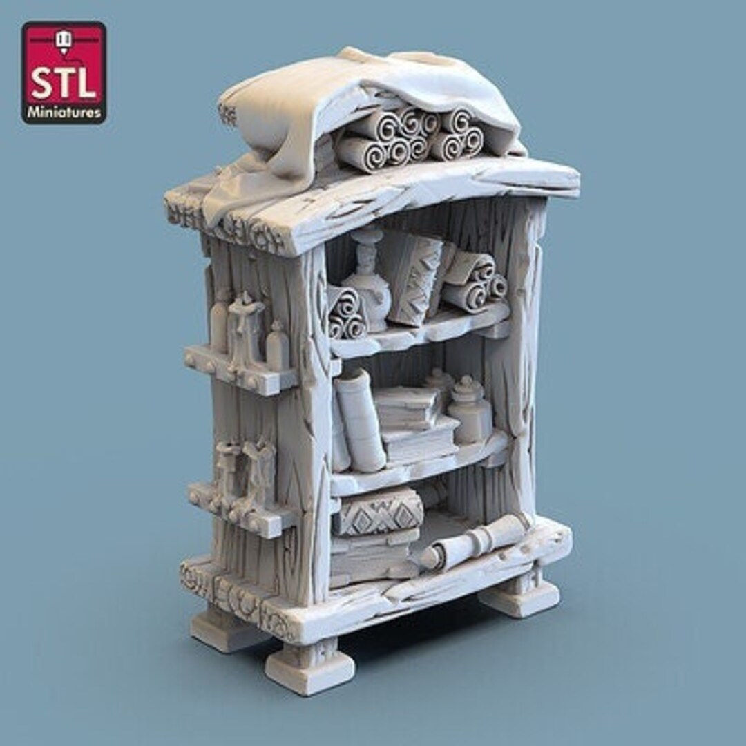 Bookshelf/library/desk/stool Tabletop Terrain Scatter Terrain ...