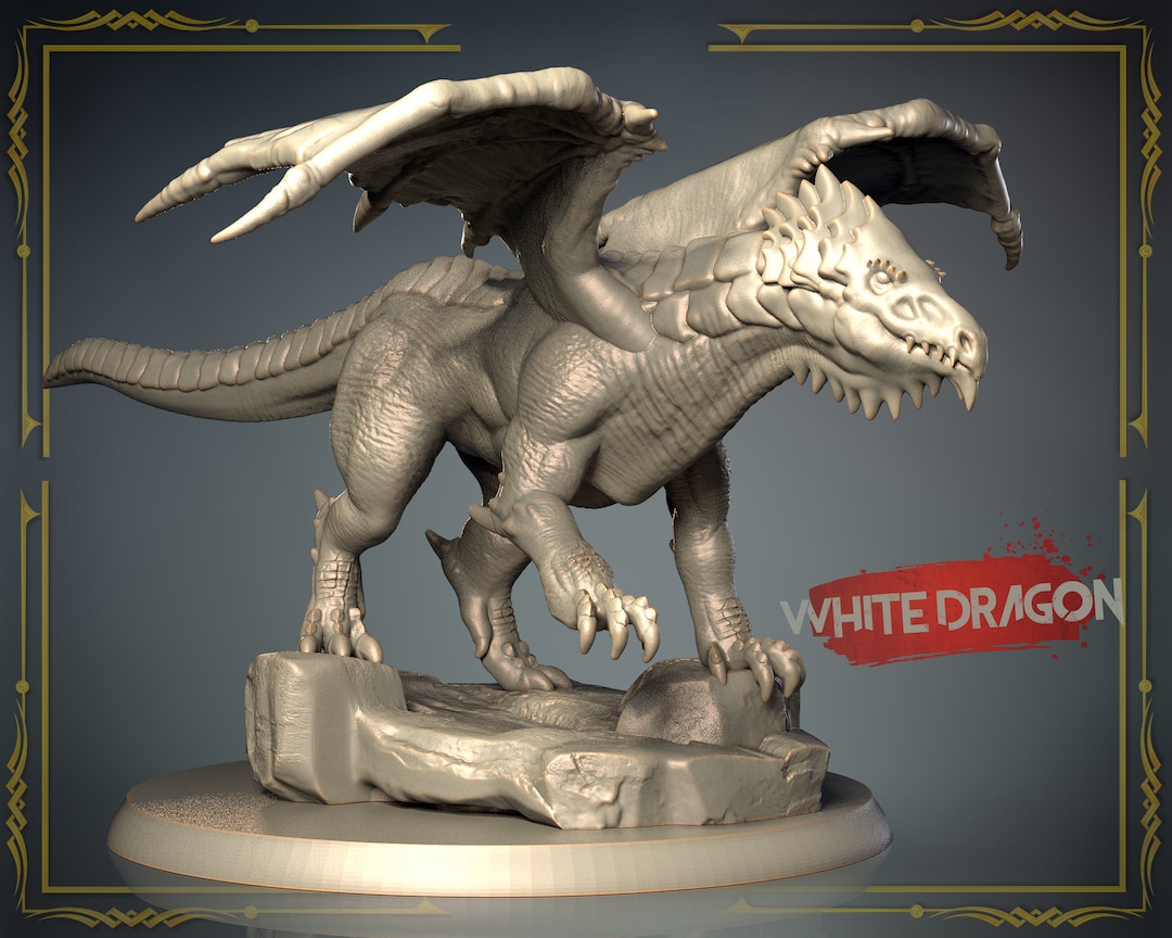White Dragon Miniature | Dragon Menagerie | Ancient Dragon | Adult ...