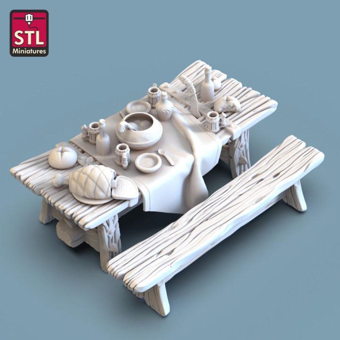 Dinner Table/tavern/food Tables - Tabletop Terrain | Scatter Terrain ...