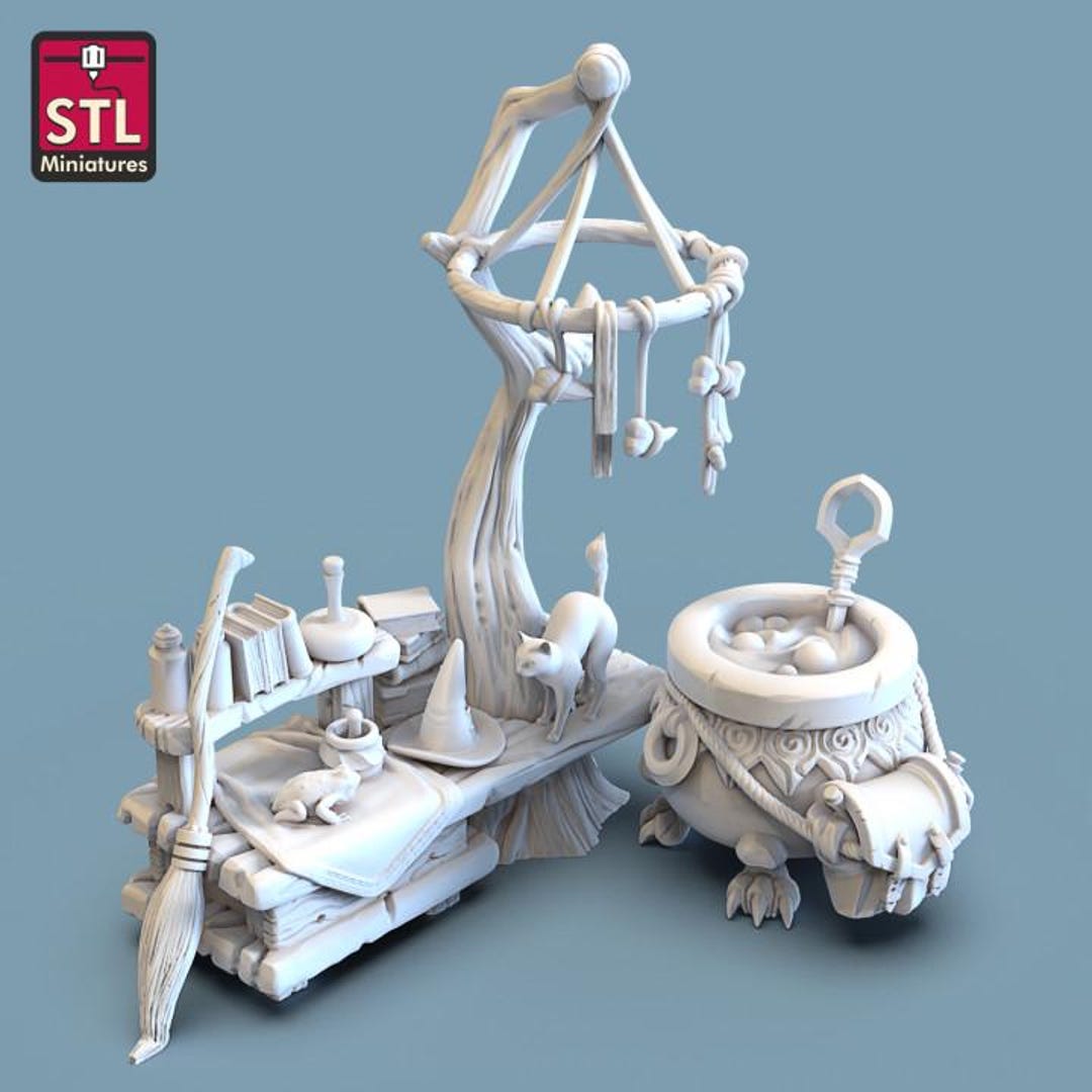 Cauldron/witch Table/magic Shop/fortune Teller - Tabletop Terrain ...