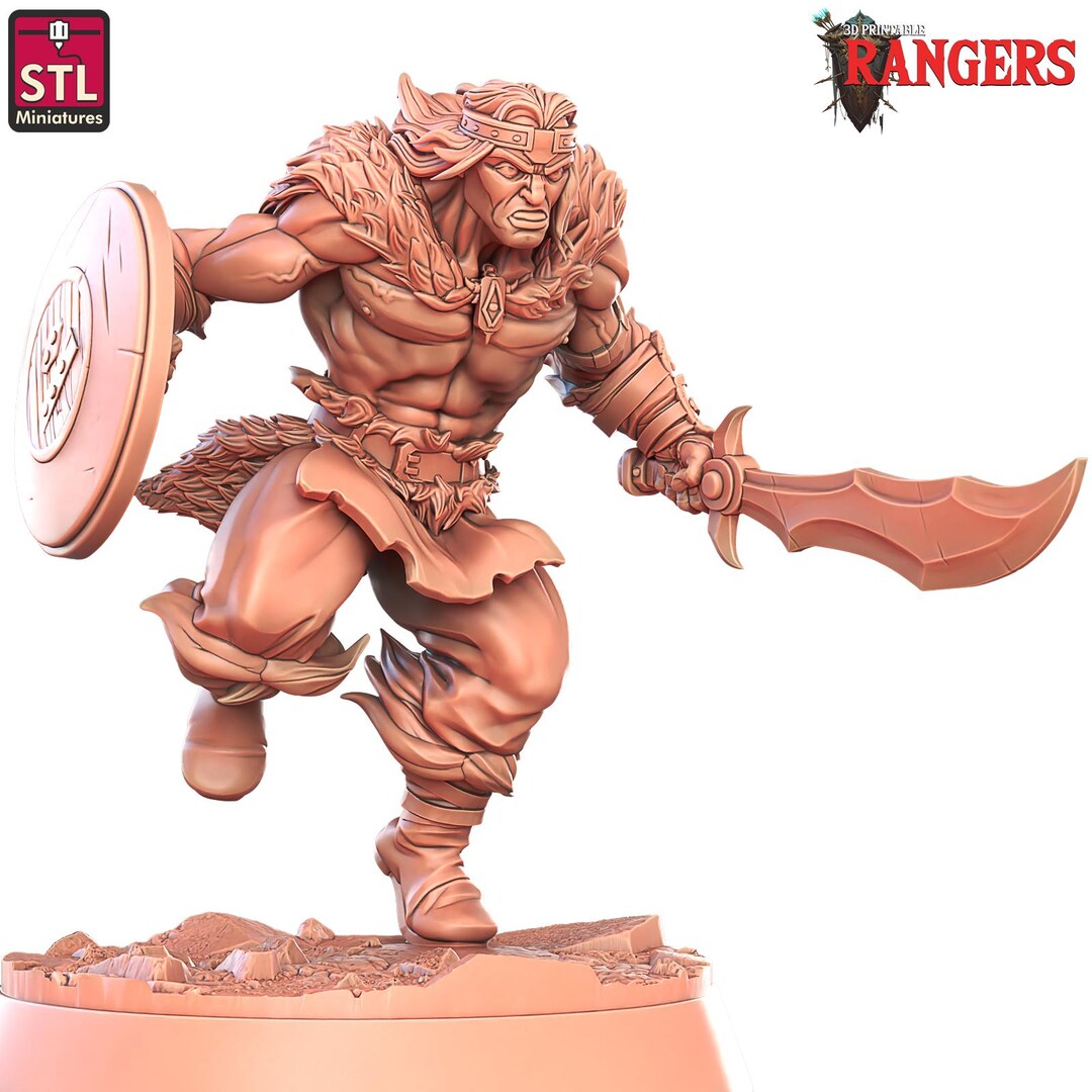 Barbarian Companion | Rangers of Shadow Deep Miniature | Ranger Mini ...