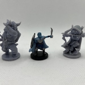 Dnd Miniature Set| Dnd Class Mini|chibi Dnd Miniature|barbarian|bard ...