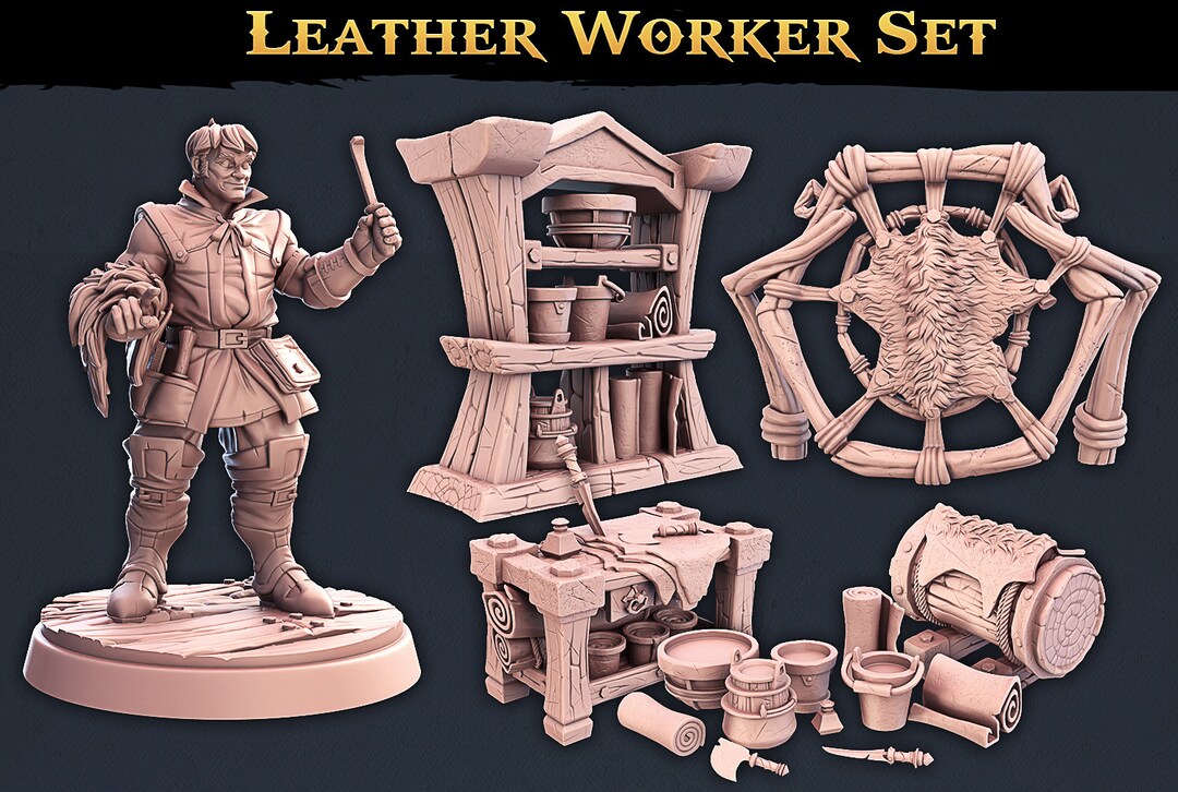 Leatherworker Vendor Set/leather Worker Shop/leather - Tabletop Terrain ...