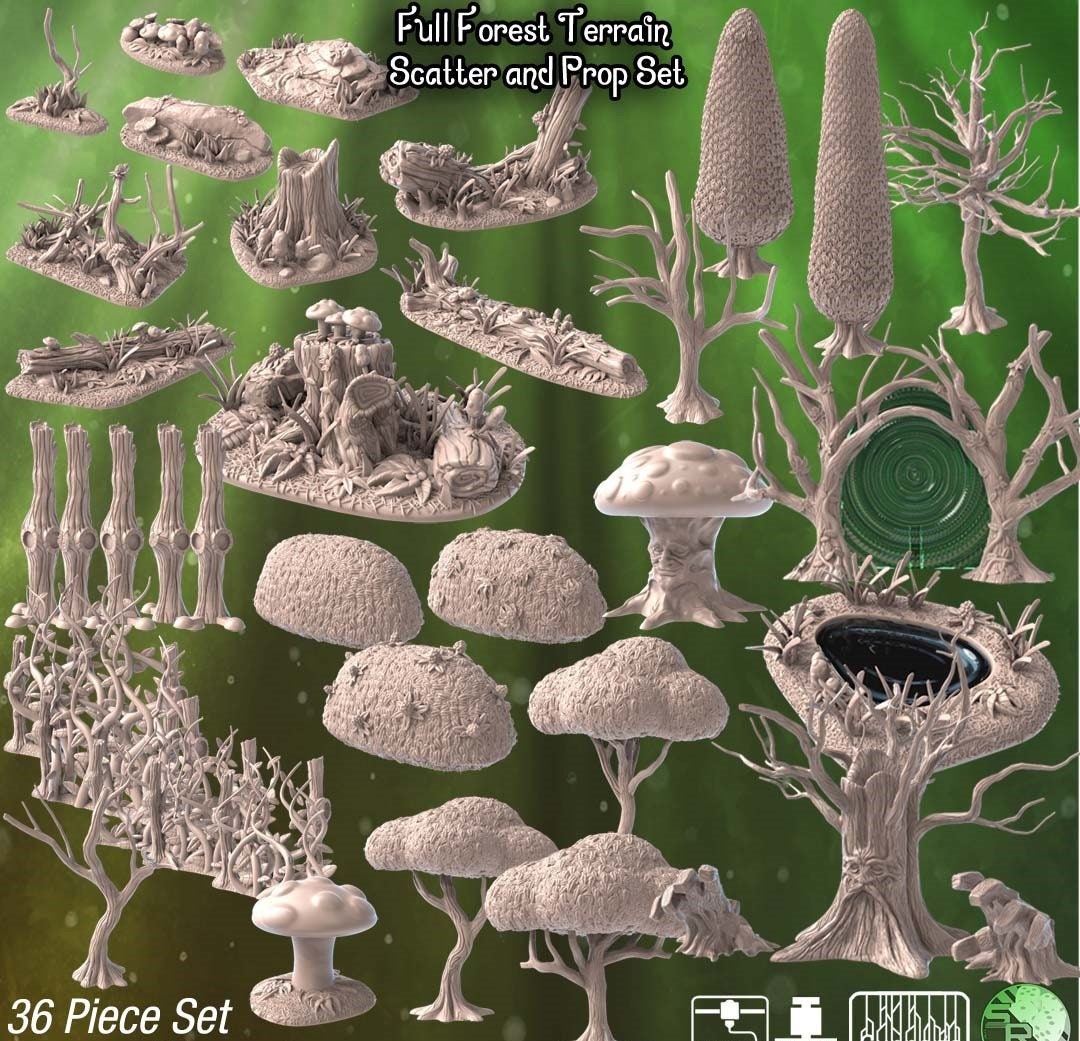 Forest Trees Terrain Set | Trees | Forest Scatter Terrain | Dead Trees ...