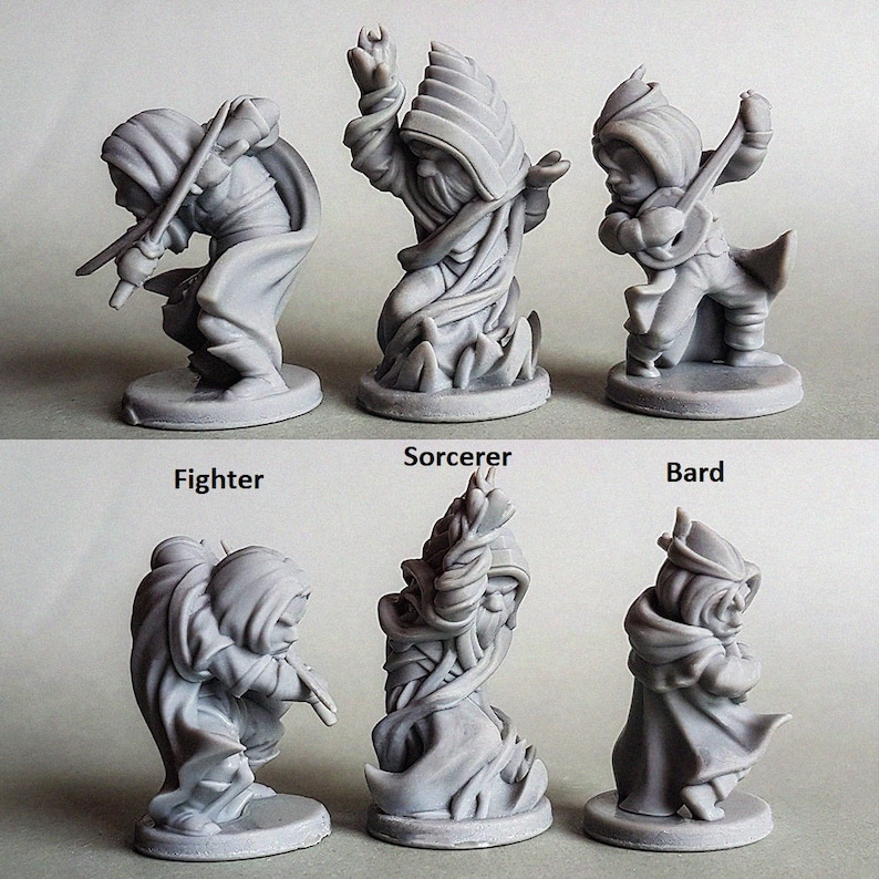 Dnd Miniature Set Dnd Class Minichibi Dnd - Etsy
