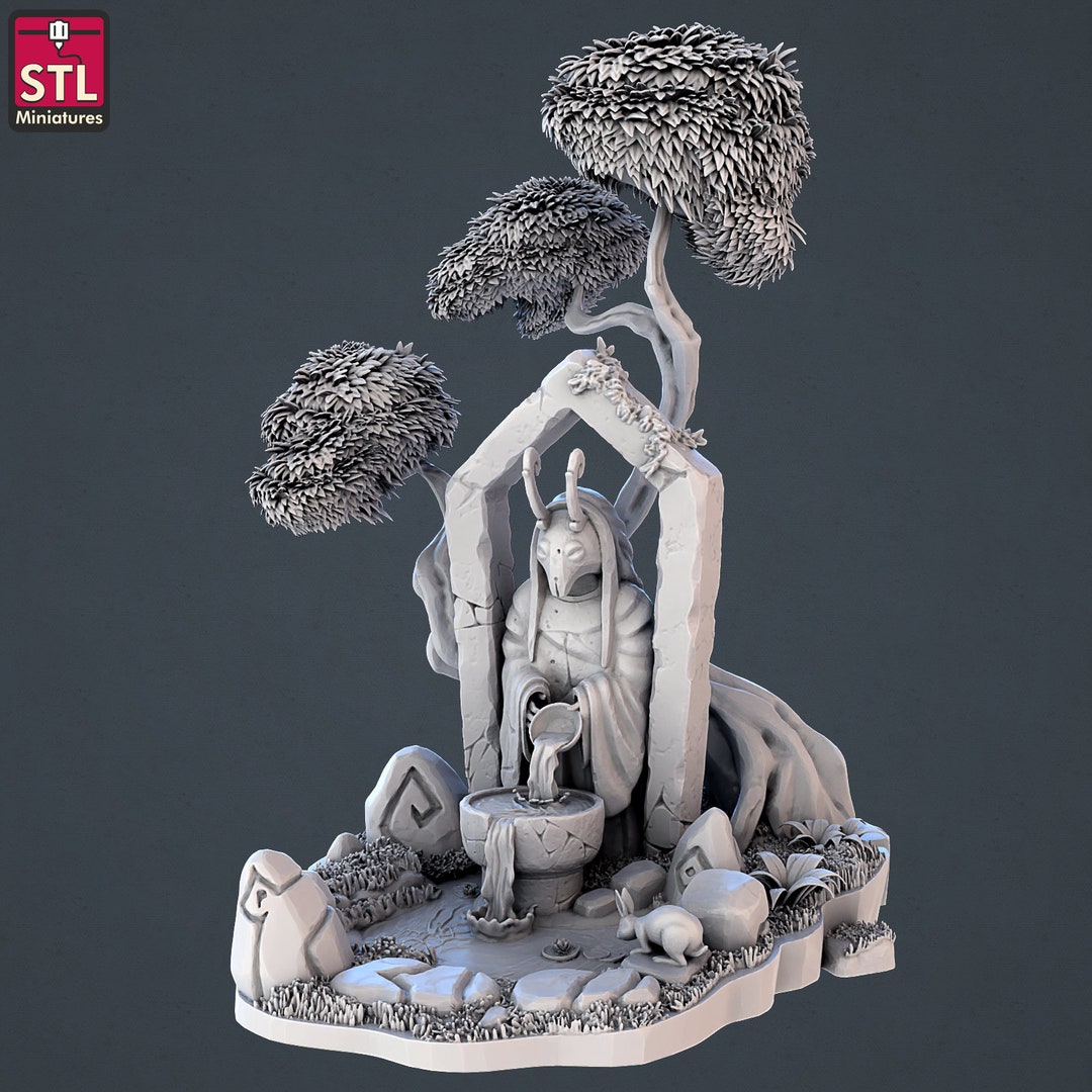 Druid Miniatures Set 5 | Forest Fountain | Forest Pool | Faerie Circle ...