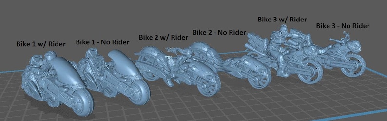 Cyberpunk Motorcycle Miniatures Set | Cyberpunk Biker Heroes ...