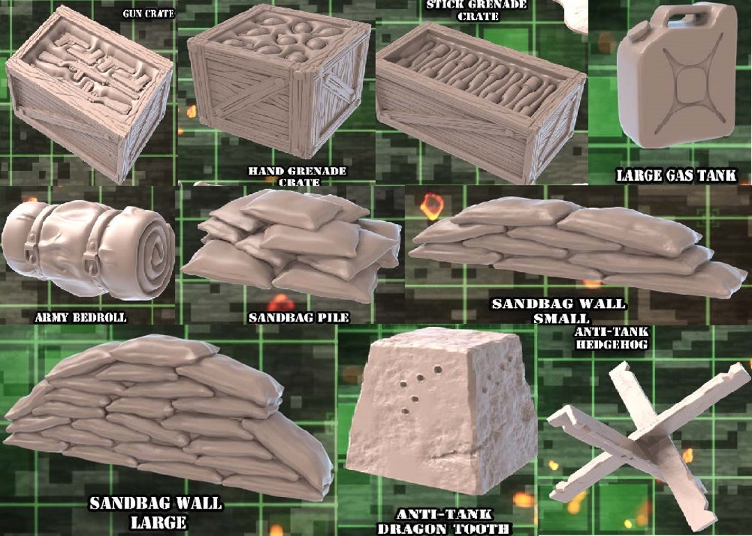 Warzone Terrain Set 3 Battlefield Scatter Terrain World War 2 Terrain ...