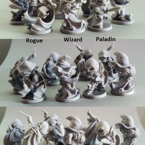 Dnd Miniature Set| Dnd Class Mini|chibi Dnd Miniature|barbarian|bard ...