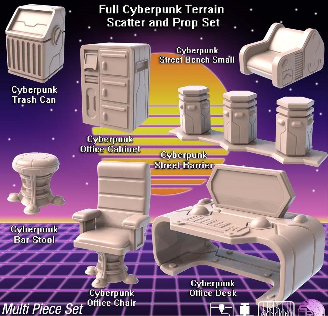 Cyberpunk Terrain Set 3 | Cyberpunk Scatter Terrain | Cyberpunk Street ...