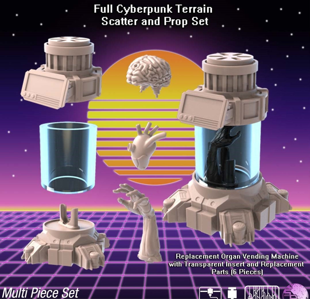 Cyberpunk Terrain Set 5 | Cyberpunk Cannon | Cyberpunk Portal ...