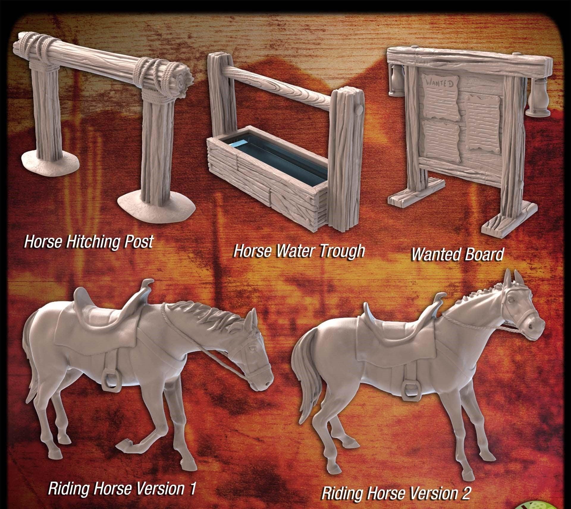 Western Stagecoach Terrain Set | 32mm | Horse Drawn Wagon | RPG Scenery ...