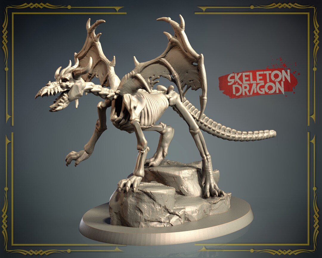 Skeleton Dragon Miniature Dracolich Dragon Menagerie Ancient Dragon ...