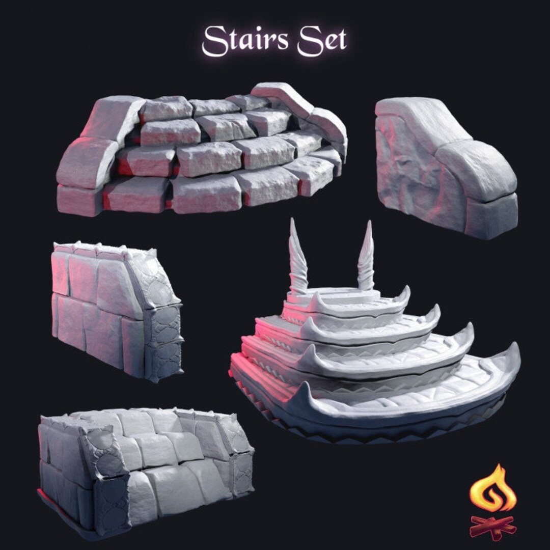 Stair Miniature/stair Terrain/stairs/pedestal - Tabletop Terrain ...