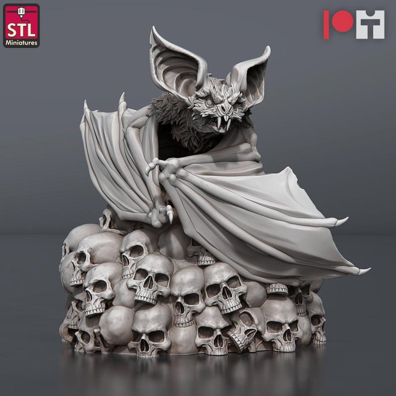 Vampire Bat Miniature Set: Giant Bat, 32mm Resin RPG Model, D&D ...