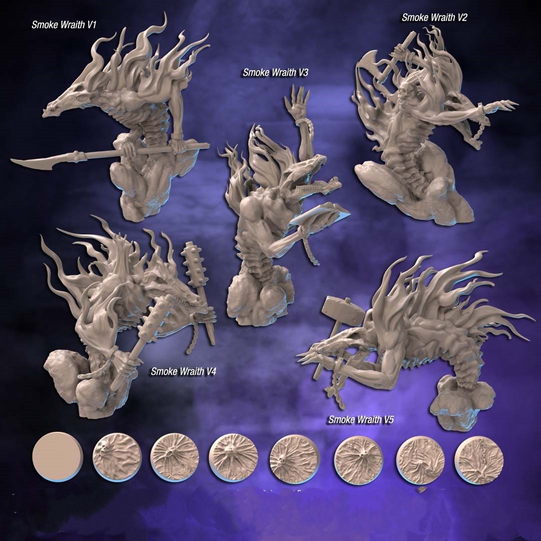 Smoke Wraith Miniature | Shade | Shadow Monster | Smoke Monster | Smoke ...