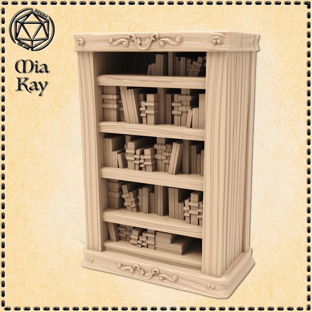 28mm Large Bookcase D&D 5e Dungeons and Dragons Pathfinder Fantasy RPG ...