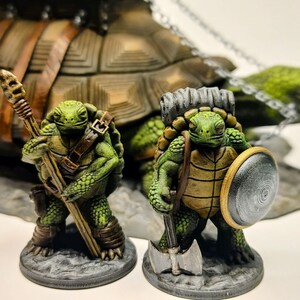 28mm Tortle War Party Cleric Fighter Archer Mount for Dnd Dungeons ...