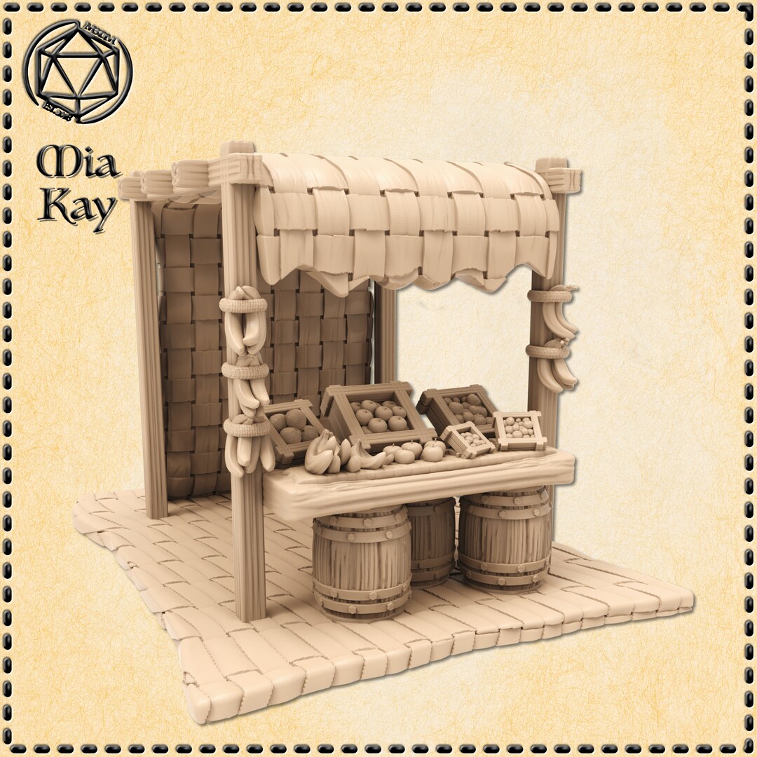 28mm Market Fruit Stand | D&D 5e | Dungeons and Dragons | Pathfinder ...