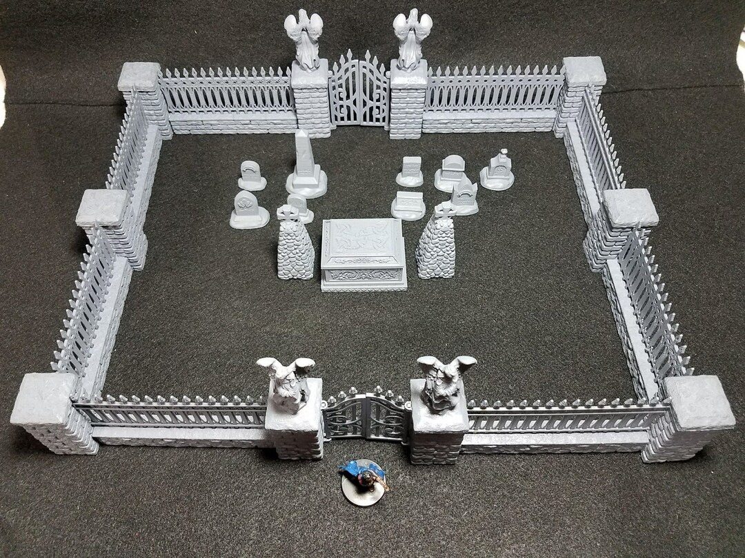 28mm Modular Cemetary Set for D&D Dungeons and Dragons Miniatures ...