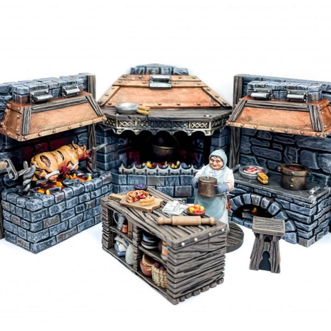 Medieval Kitchen Set Market Stall Merchant Shop Dungeons & Dragons ...