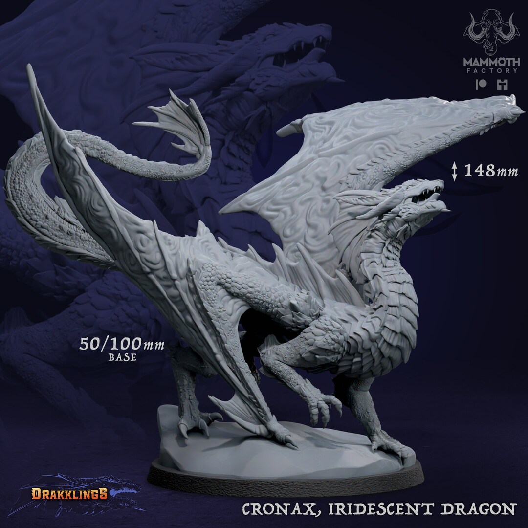 Cronax Young Iridescent Dragon| Mammoth Factory | RESIN | Fantasy | Dnd ...