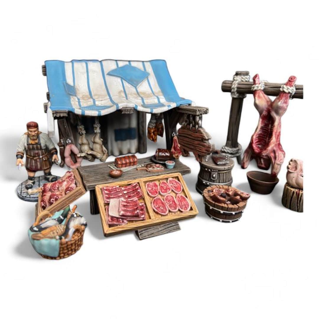 Butcher Market Stall Merchant Shop Dungeons & Dragons | TTRPG | 28mm ...
