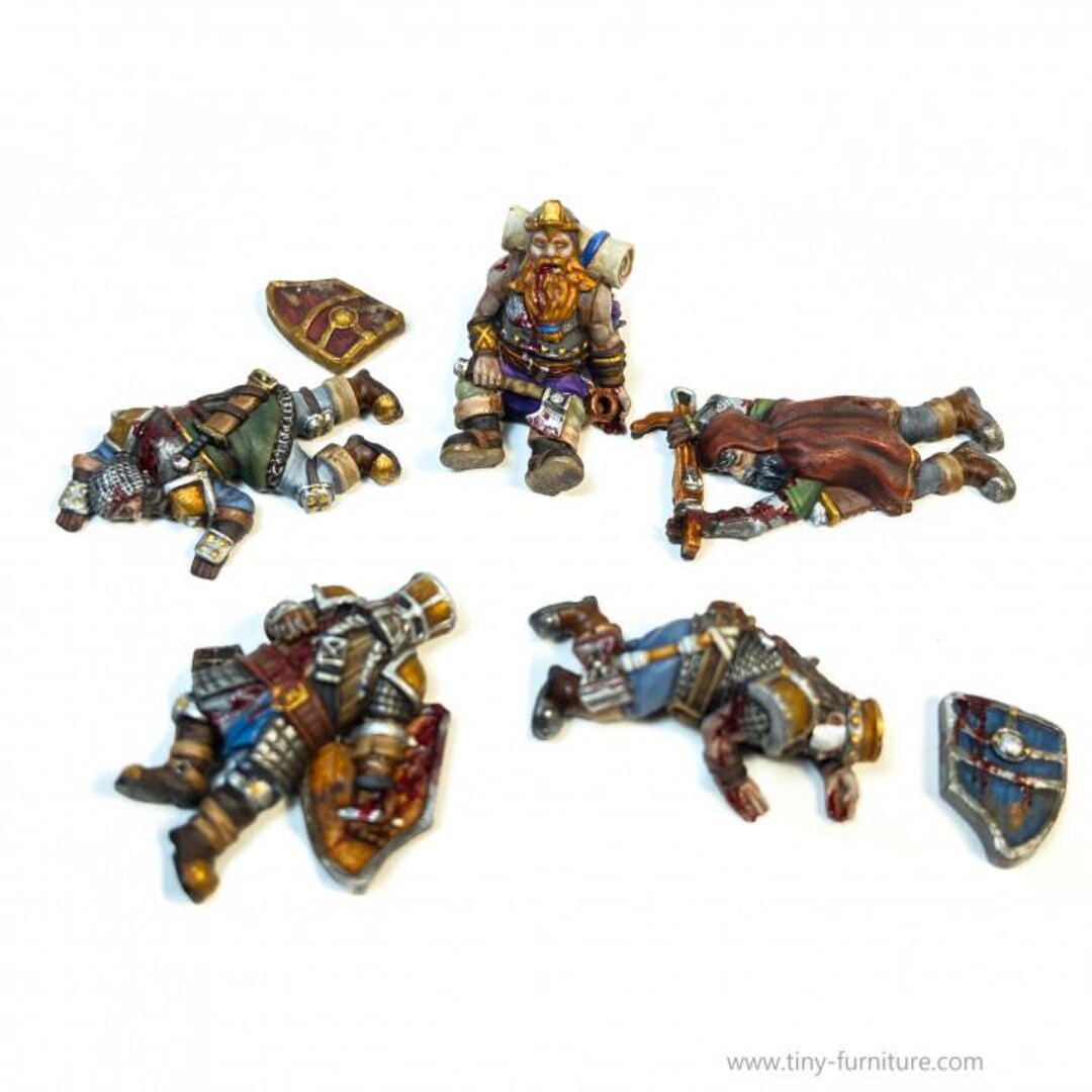 5 Dead Dwarves | Dungeons & Dragons | Monster| TTRPG | 28mm Miniature ...