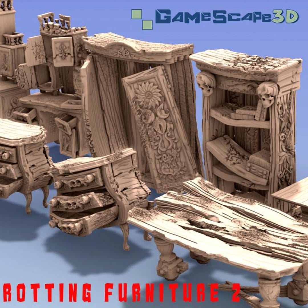 Rotten Gothic Furniture Set Scatter Terrain Dungeons and Dragons Dnd D ...