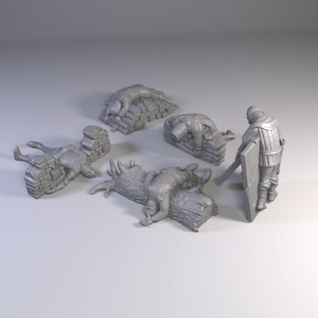 5 Dead Bodies on Obstacles | Dungeons & Dragons | Monster | 28mm ...