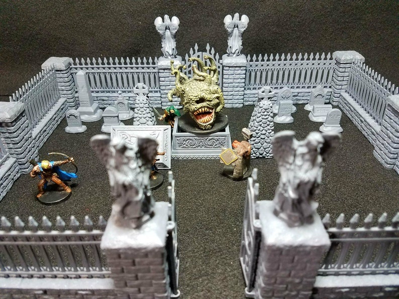 28mm Modular Cemetary Set for D&D Dungeons and Dragons Miniatures ...