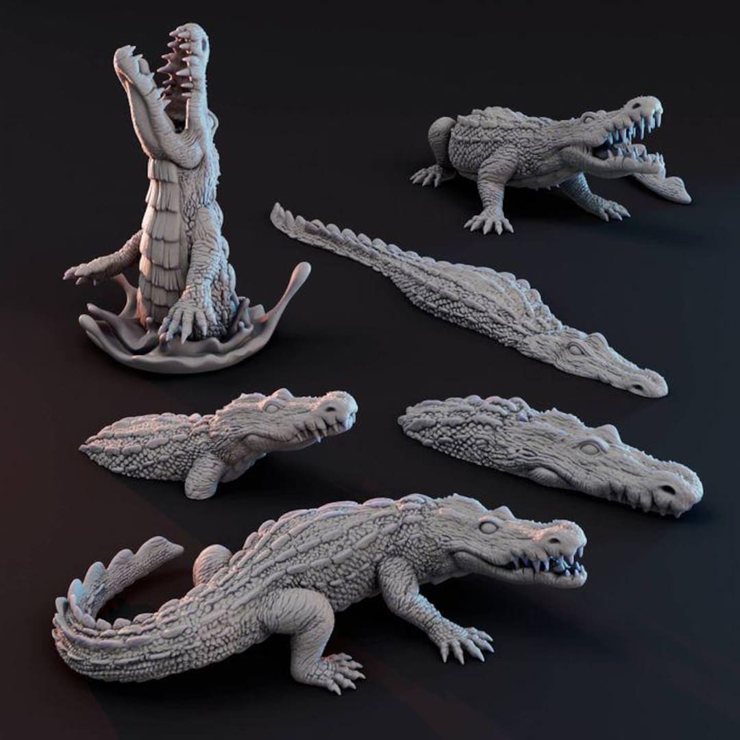 6 Piece Monstrous Swamp Alligator Set Dungeons and Dragons Dnd D&D ...