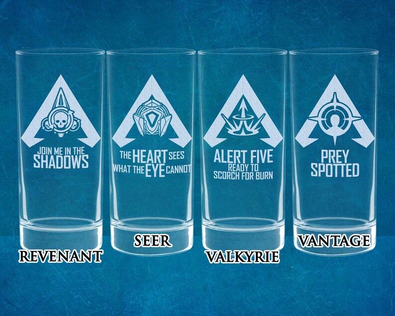Apex Legends Ultimate Inspired Etched Glasses ALL Characters - Etsy