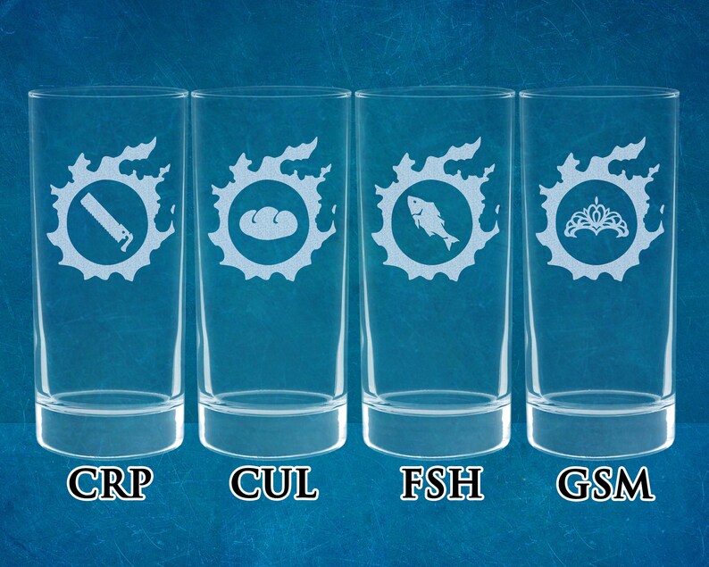 FFXIV Crafting/gathering Class Logo Etched Glasses ALL | Etsy FFXIV Crafting/gathering Class Logo Etched Glasses ALL | Etsy