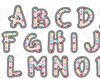 Alphabet with heart | Etsy