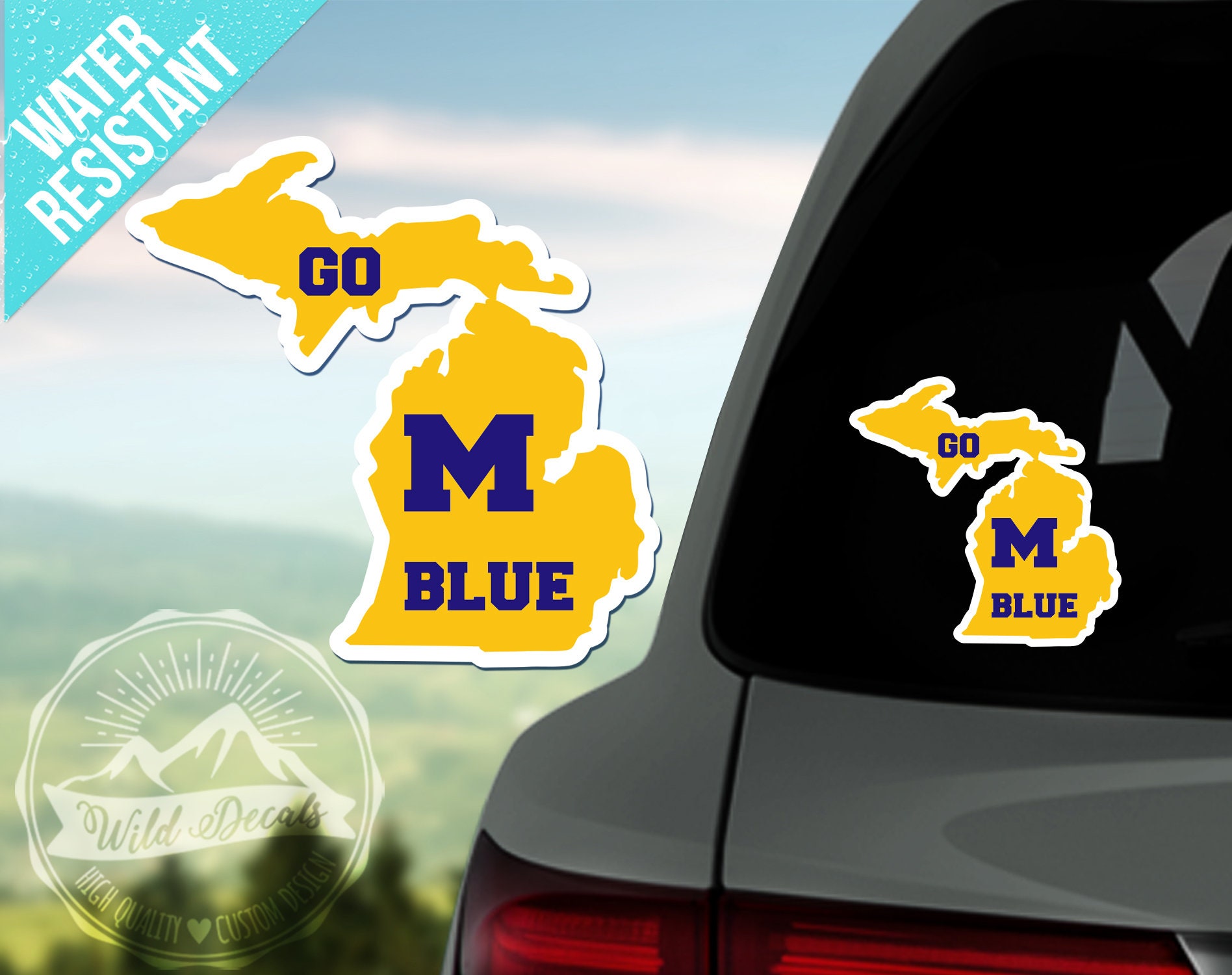 Michigan Vinyl Sticker University of Michigan Sticker Go | Etsy