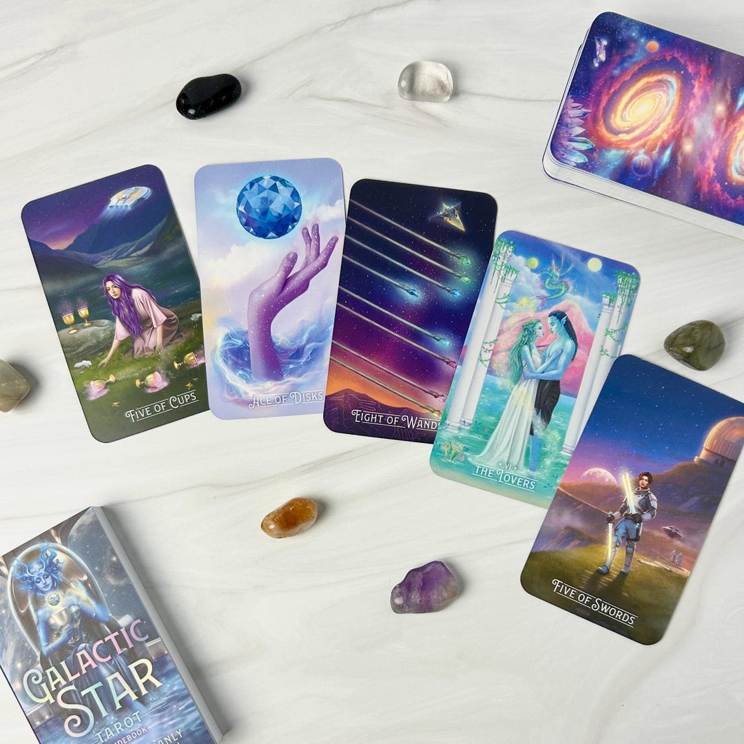 Galactic Star Tarot Deck | This Tarot Cards Deck Has 78 Oracle Cards and Guidebook - Etsy