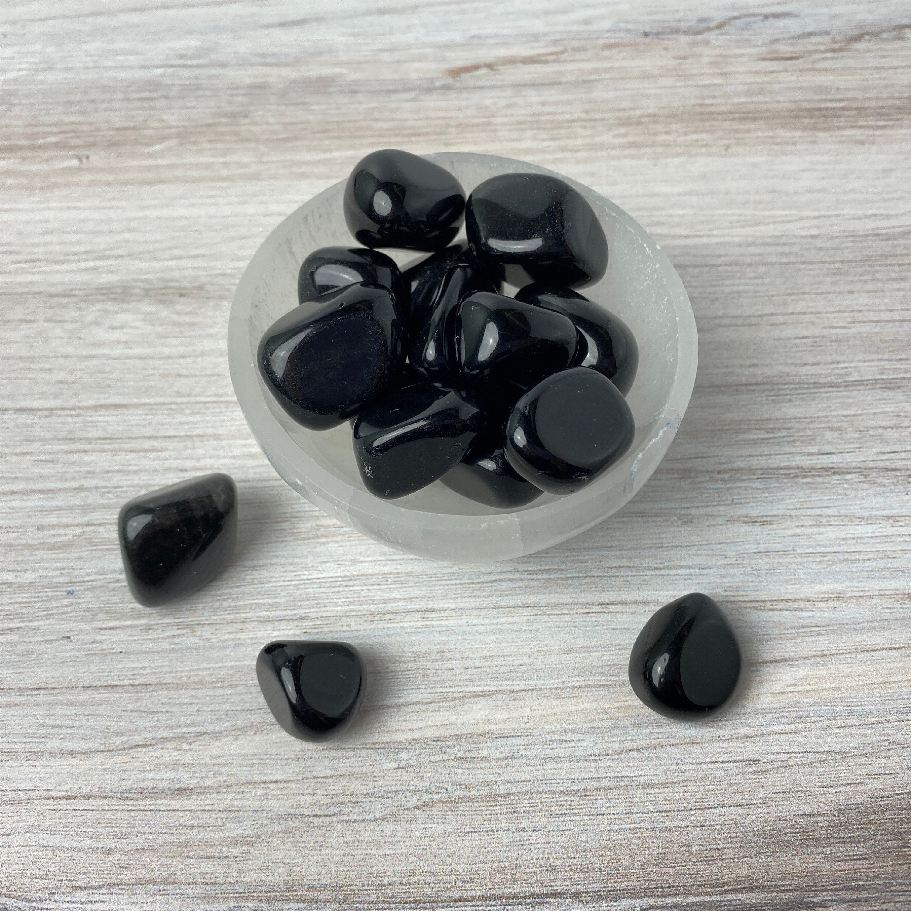 Black Obsidian tumbled stones Healing crystals for grounding | Etsy