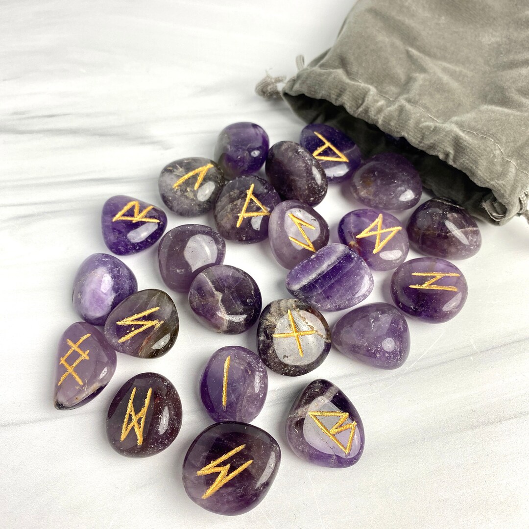 Crystal Runes Set Natural Crystal Runes for Divination and Mediation - Etsy