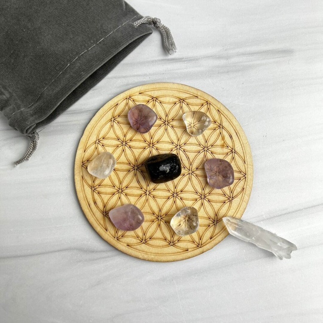 Protection Crystal Grid & Crystal Set Crystal Starter Kit With Healing ...