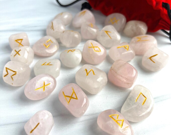 Rose Quartz Crystal Runes Set | This Elder Futhark Runes Set is Perfect ...